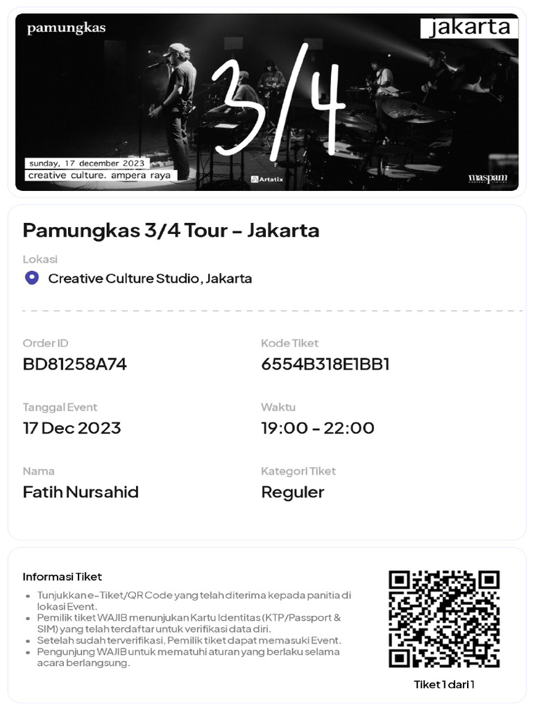 E-Tiket Event Pamungkas 3 - 4 Tour - Jakarta | PDF
