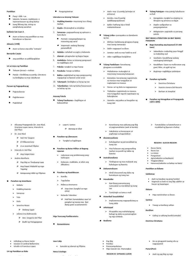 Midterm Reviewer Fil 103 | PDF