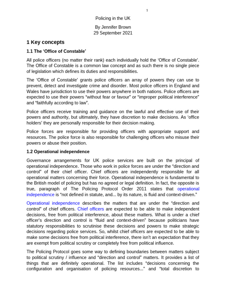United Kingdom Policing System | PDF | Law Enforcement | Law
