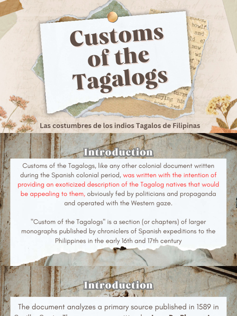 Customs of The Tagalog | PDF