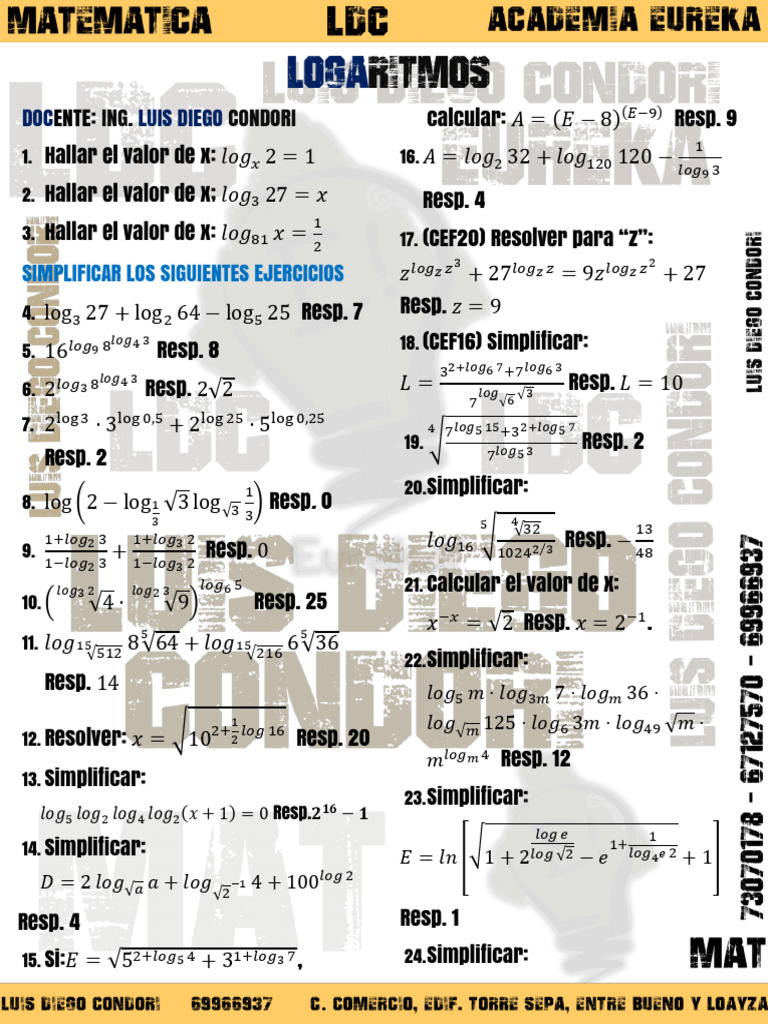 Guia Logaritmos Eureka Mary Rouss | PDF