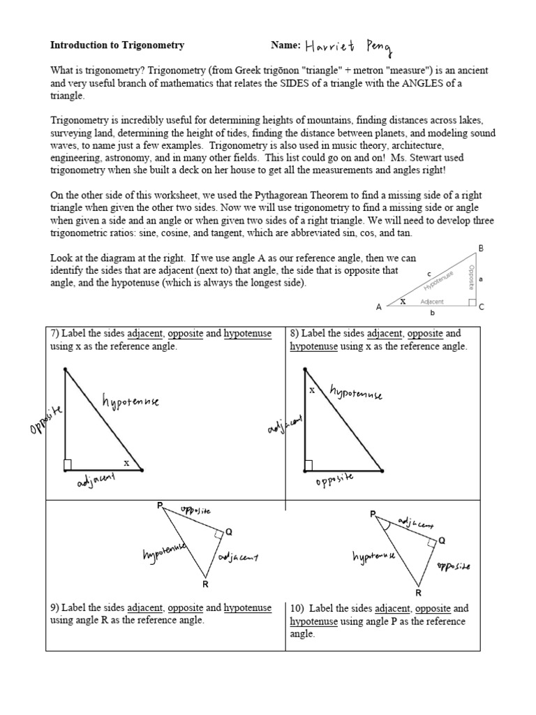 Re-Introduction To Trigonometry (HW) | PDF