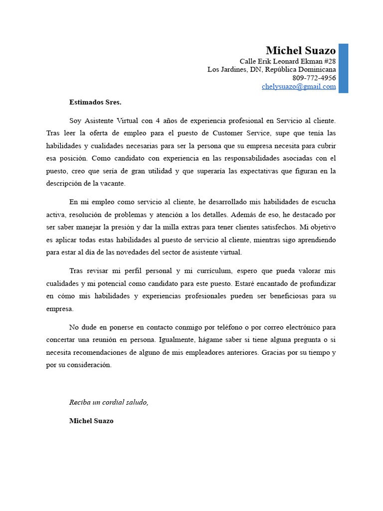 Carta de Presentación | PDF
