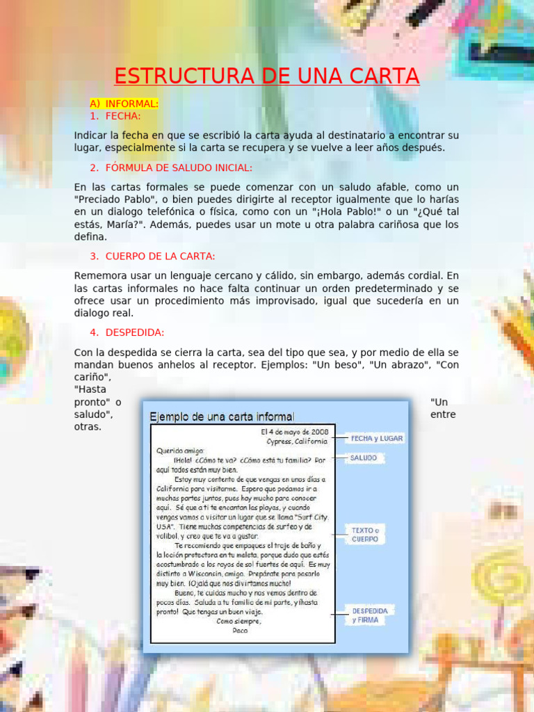ESTRUCTURA DE UNA CARTA | PDF