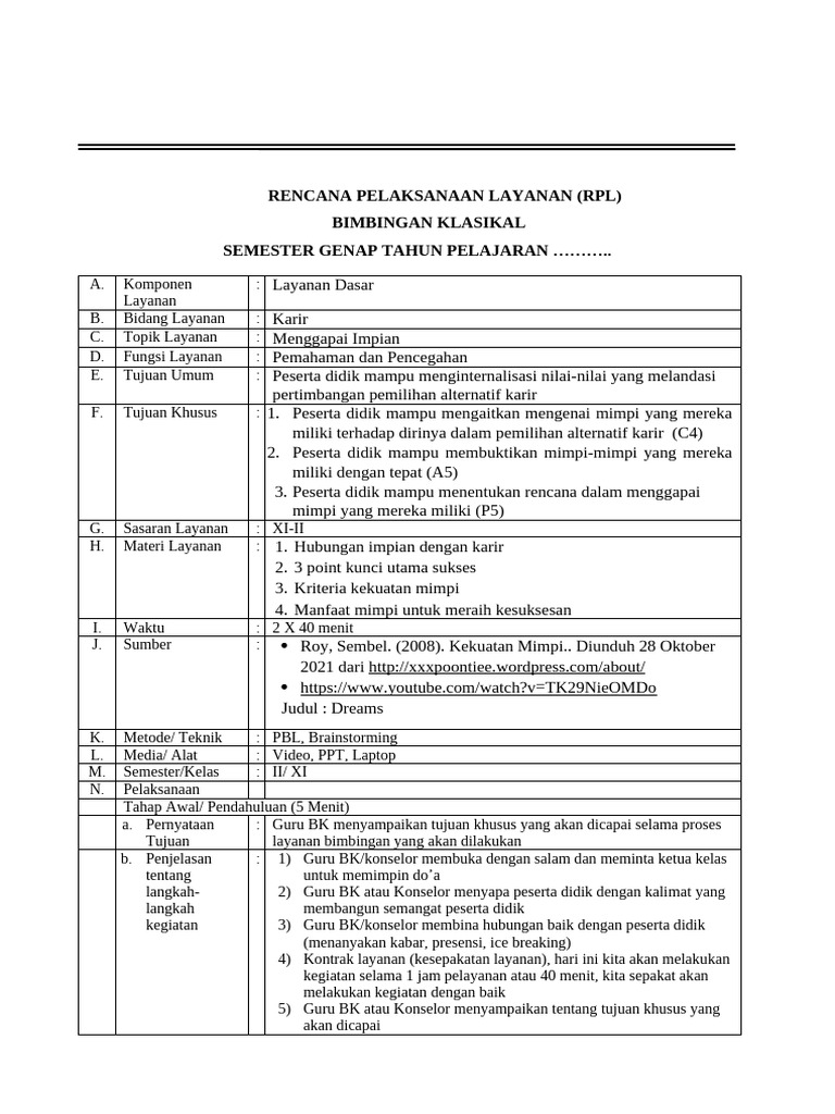 RPL Xi Genap - Menggapai Impian Fix | PDF