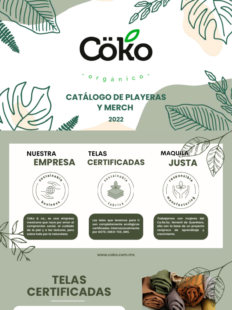 Catálogo de Playeras y Merch Ecológica Cöko 2023 | PDF