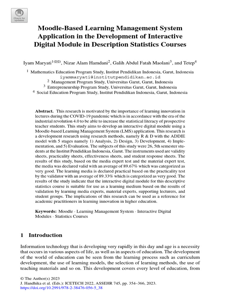 Moodle Based Learning Management System Applicatio Pdf