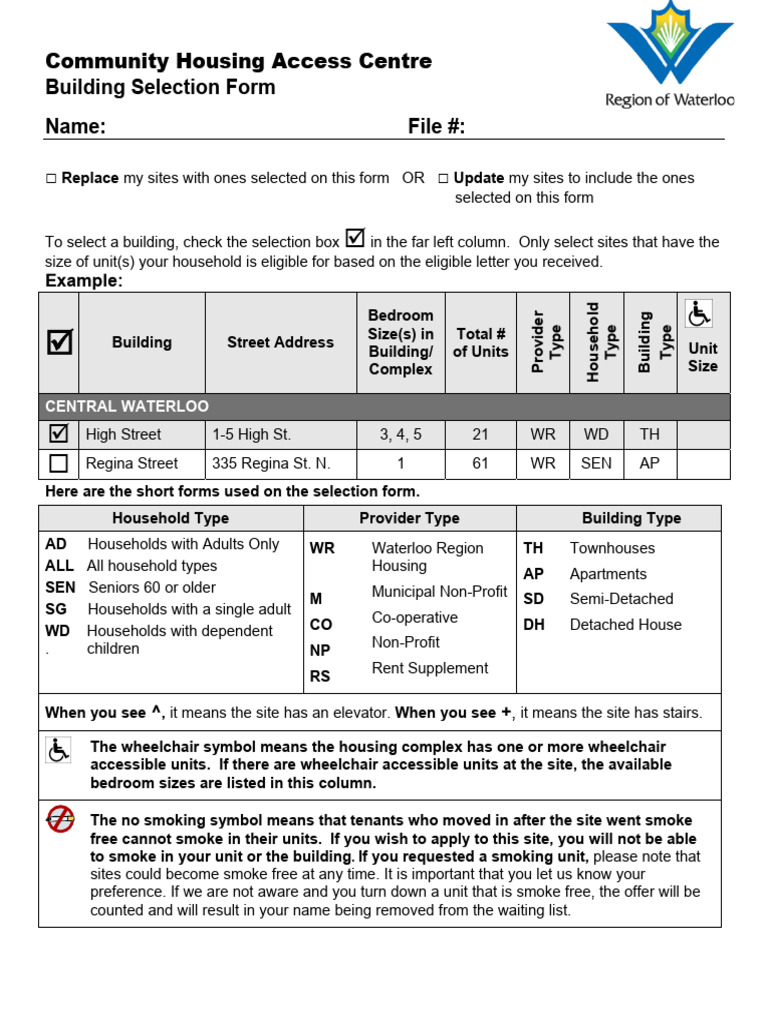 Rowcas Building Selection Form | PDF