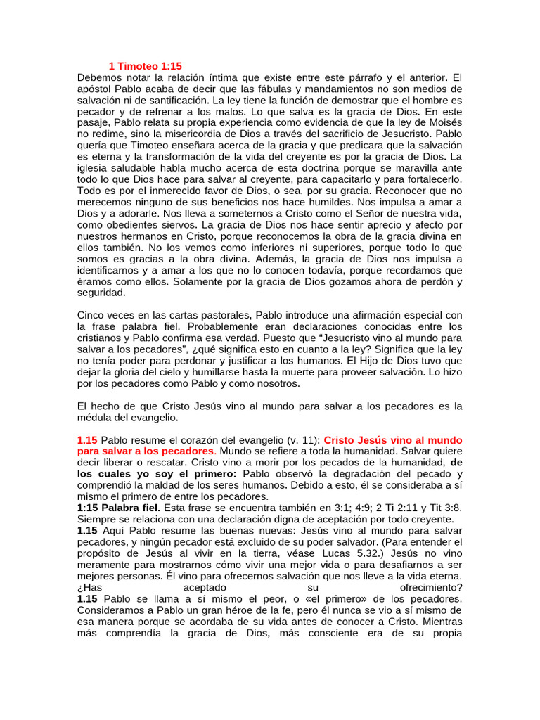 1 Timoteo 1 | PDF