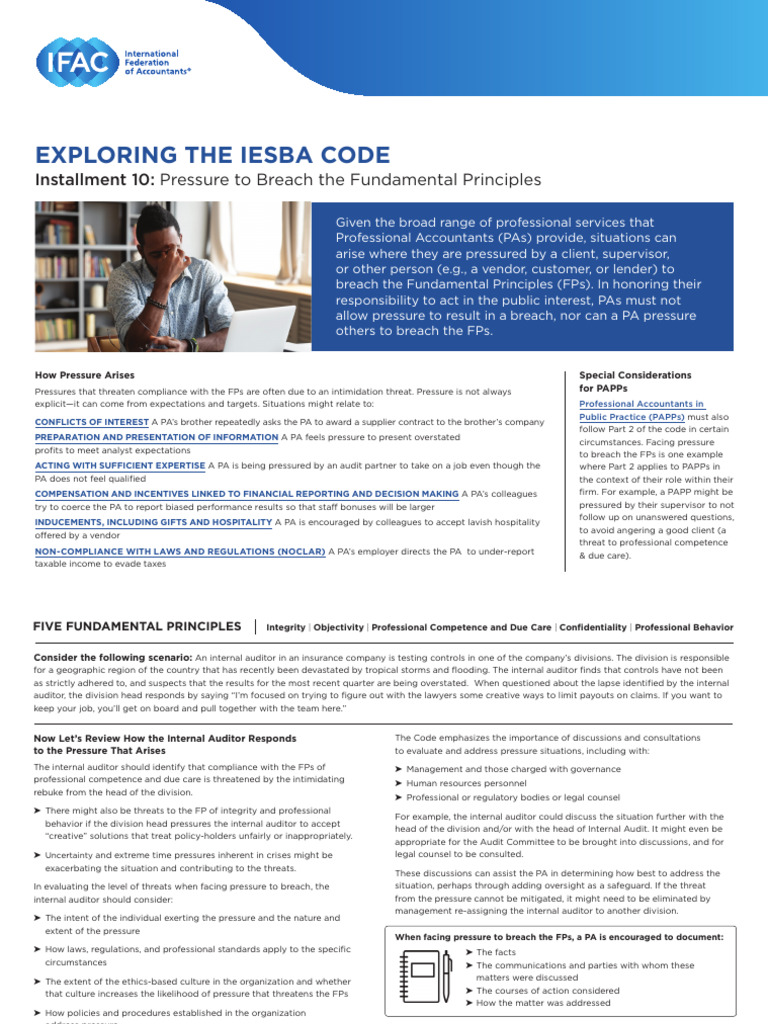 Exploring The IESBA Code Installment 10 of 12 Pressure To Breach The ...