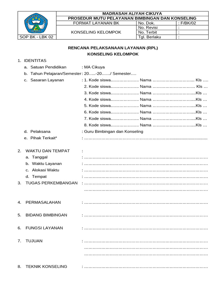 Lbk.02 RPL Konseling Kelompok | PDF