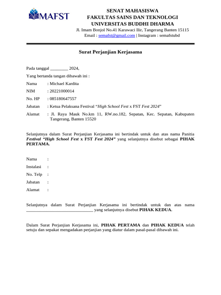 Darft Mou Media Partner Festival | PDF