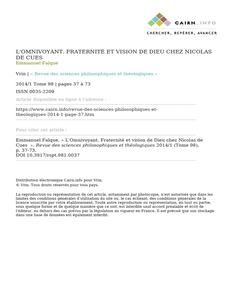 Falque - L Omnivoyant. | PDF