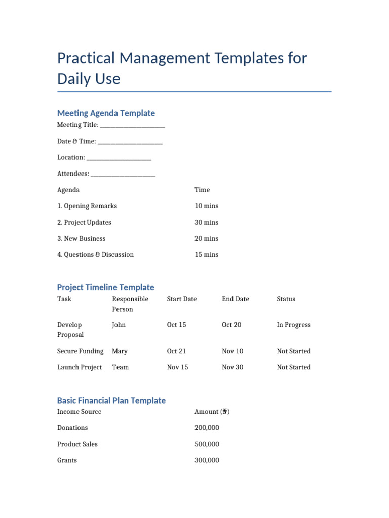 Management Templates Tools | PDF | Career & Growth | Business