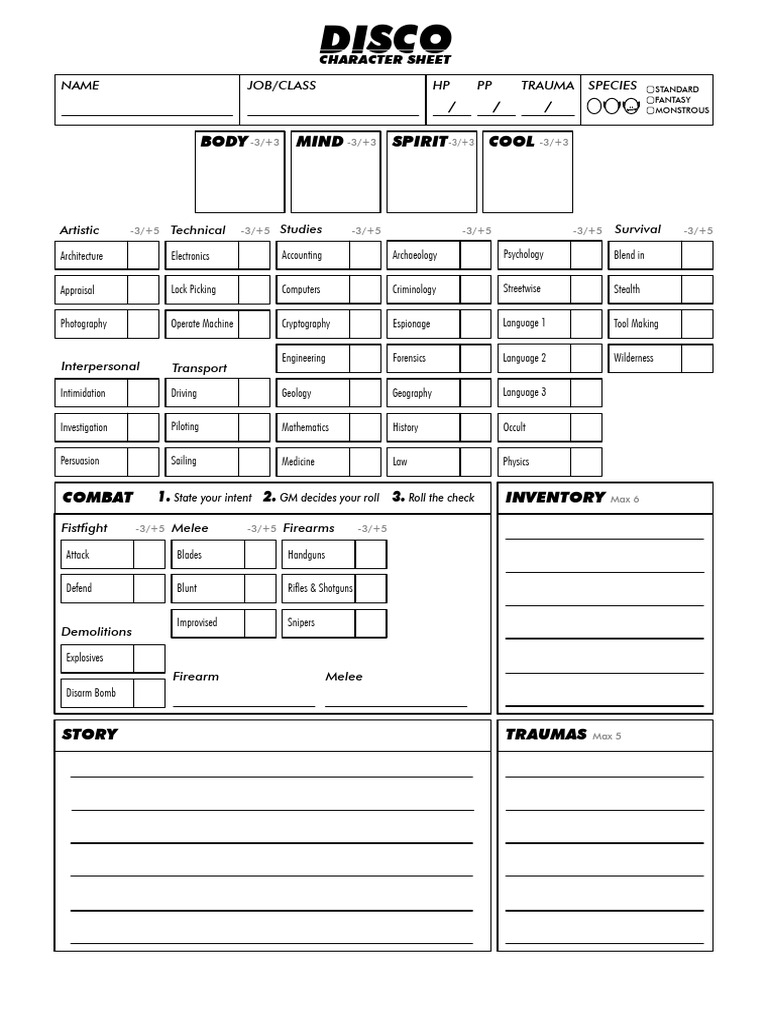 Charactersheet | PDF