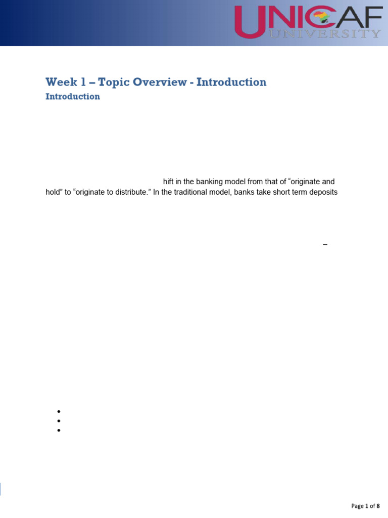 Week 1 - Topic Overview | PDF