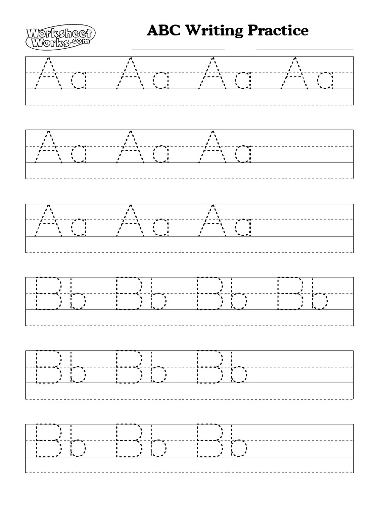 WorksheetWorks ABC Writing Practice 3 | PDF