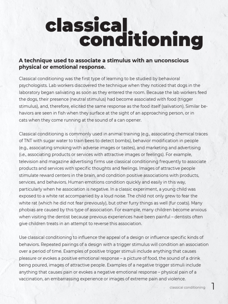 Classical Conditioning Pdf