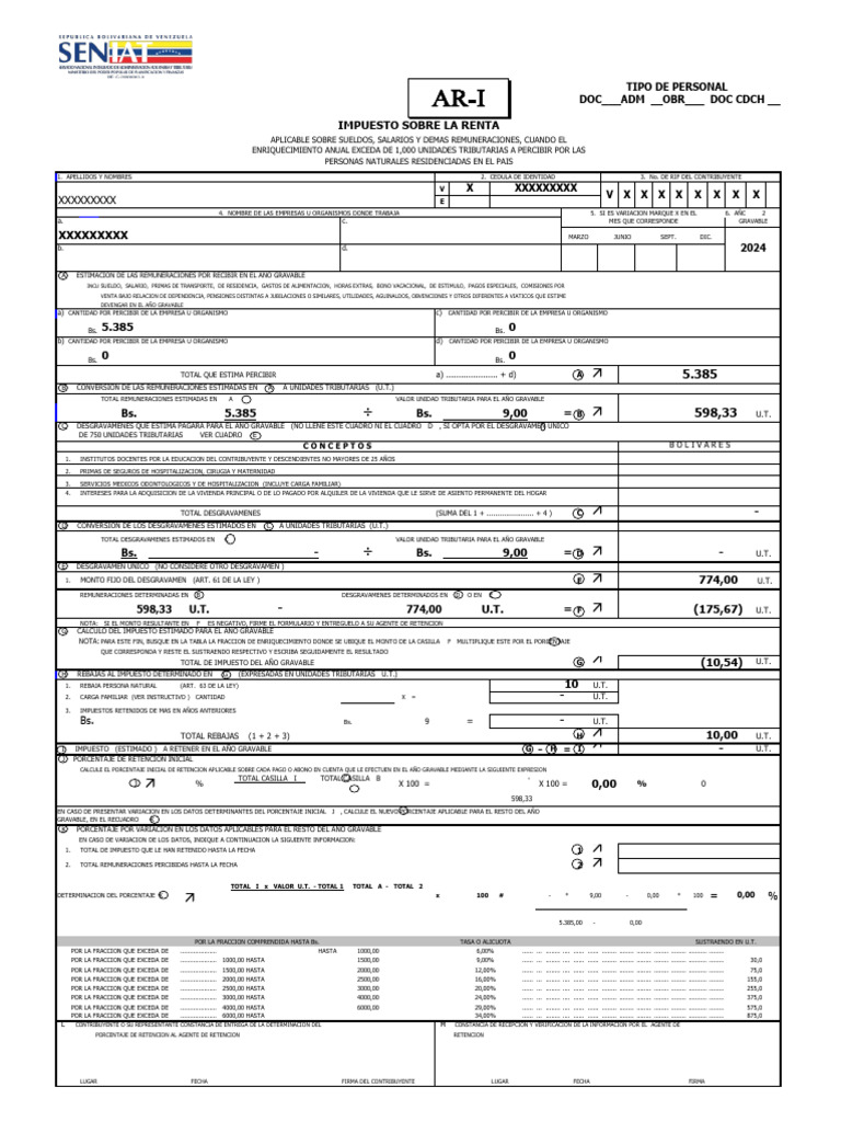 Formulario Ari 2024 | PDF