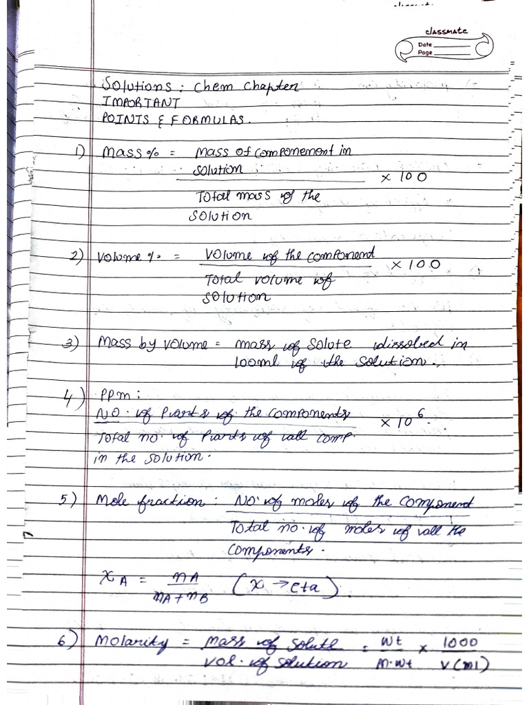 Loke Notes Class 12 Chem CH 1,3 Handwritten Notes | PDF | Foreign ...