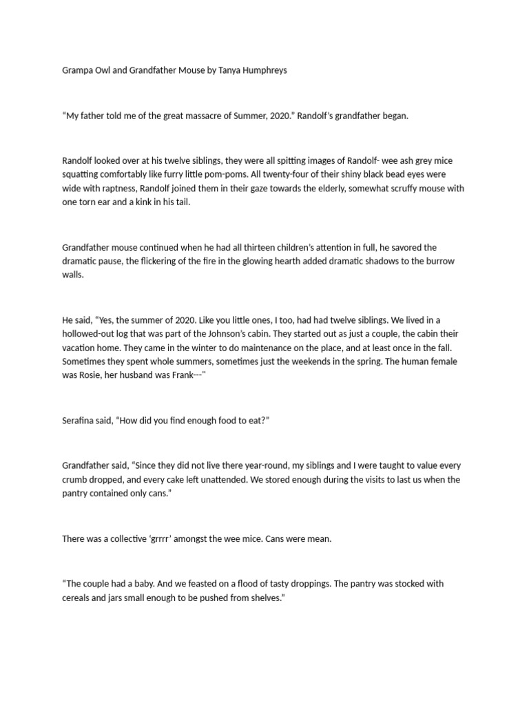 Grampa Owl's Tale of Survival | PDF
