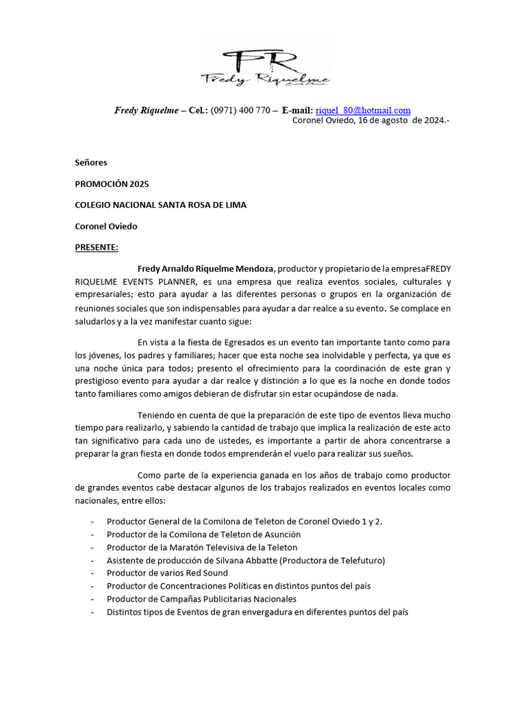 Propuesta Col. Sta. Rosa | PDF