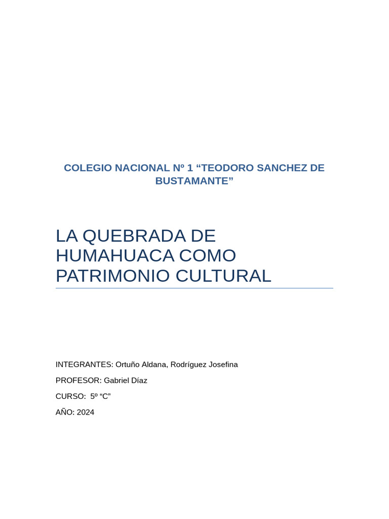 La Quebrada Patrimonio-1 | PDF