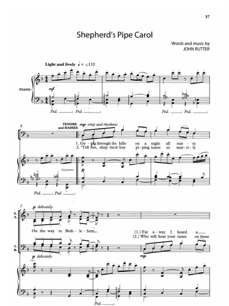 John Rutter - Shepher's Pipe Carol (SATB) | PDF