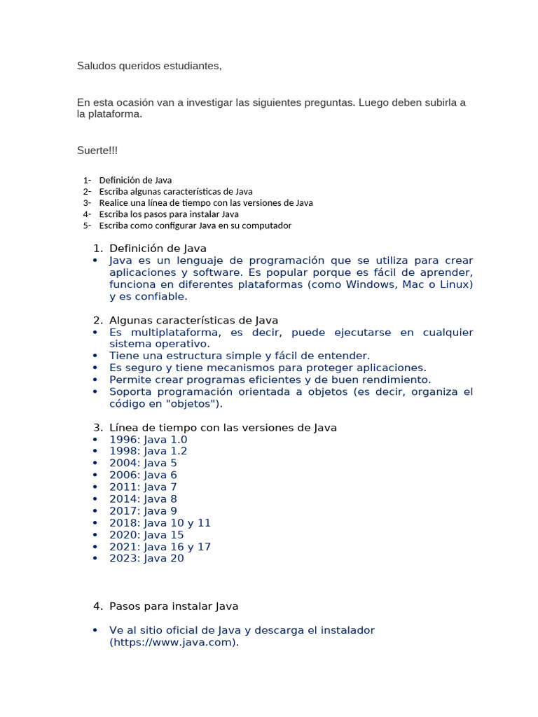 Introducción al entorno de Java | PDF