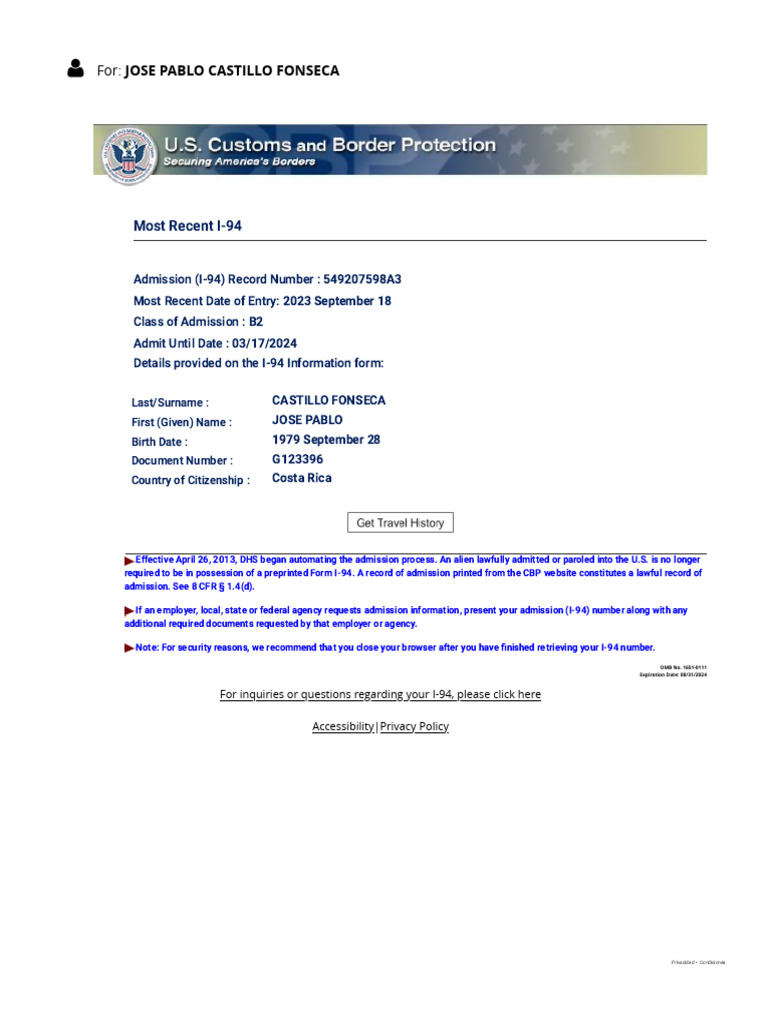 I94 - Official Website | PDF