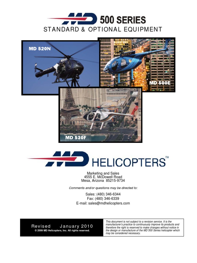 MD500 Series Options | PDF | Cockpit | Transmission (Mechanics)