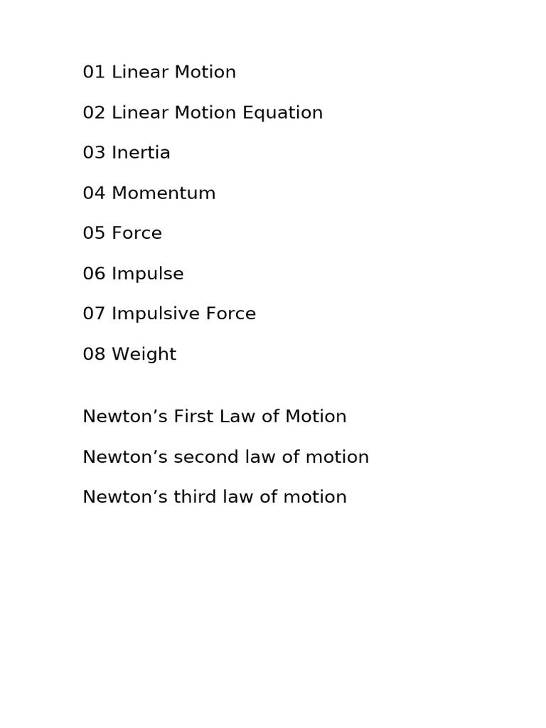 01 Linear Motion | PDF