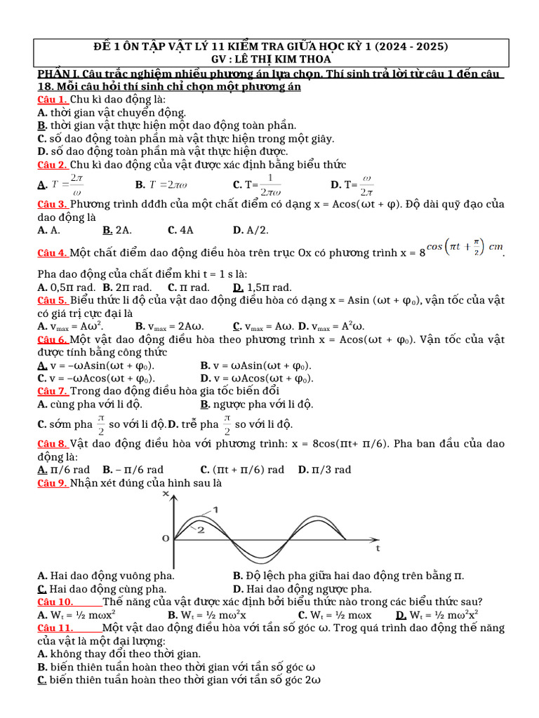 11 Tong Hop de On Tap KT Ghk1 GV Nam Hoc 2024-2025 | PDF