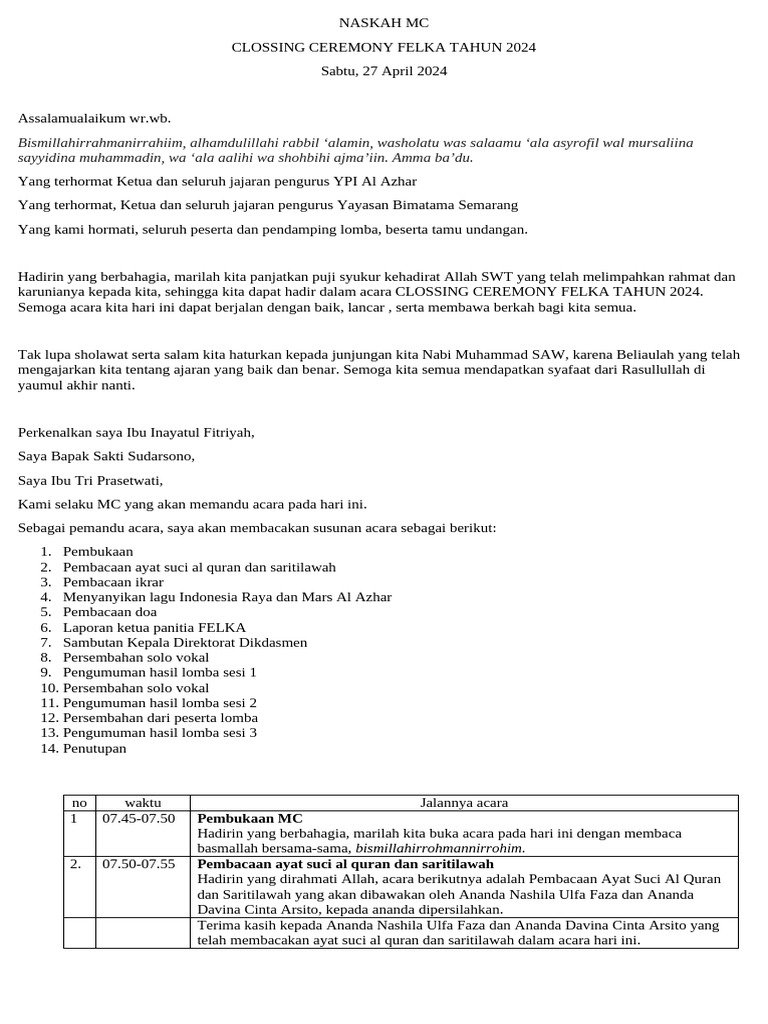 Text MC Felka (CLOSSING) | PDF
