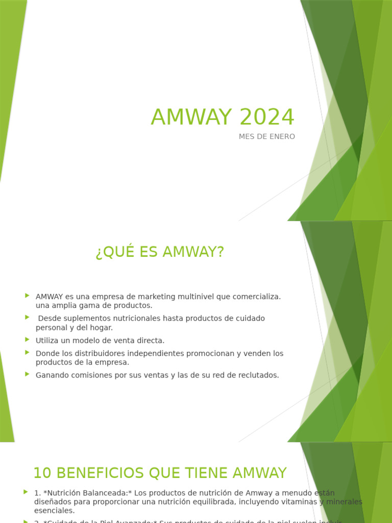 PRESETACION DE BENEFICIOS AMWAY 2024 | PDF