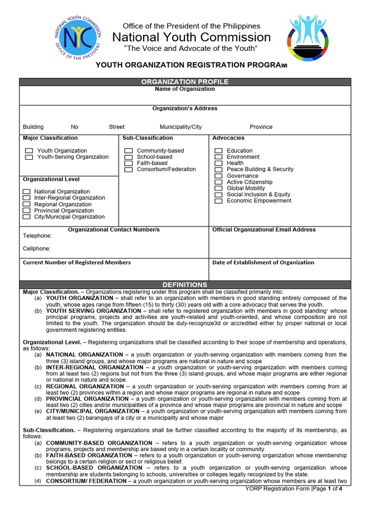 Reg Forms To Yorp | PDF