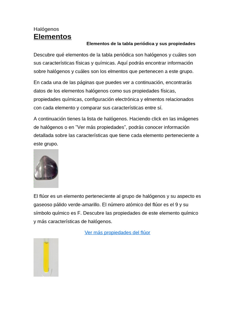 Elementos: Halógenos | PDF