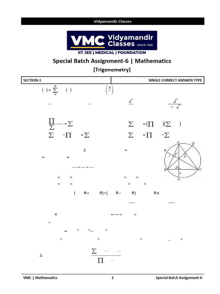 2023-Special Batch Assignment-6 - Maths | PDF