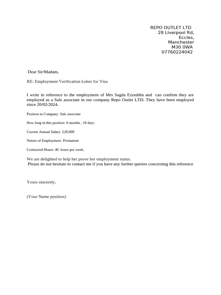 How To Write Employment Letter | PDF