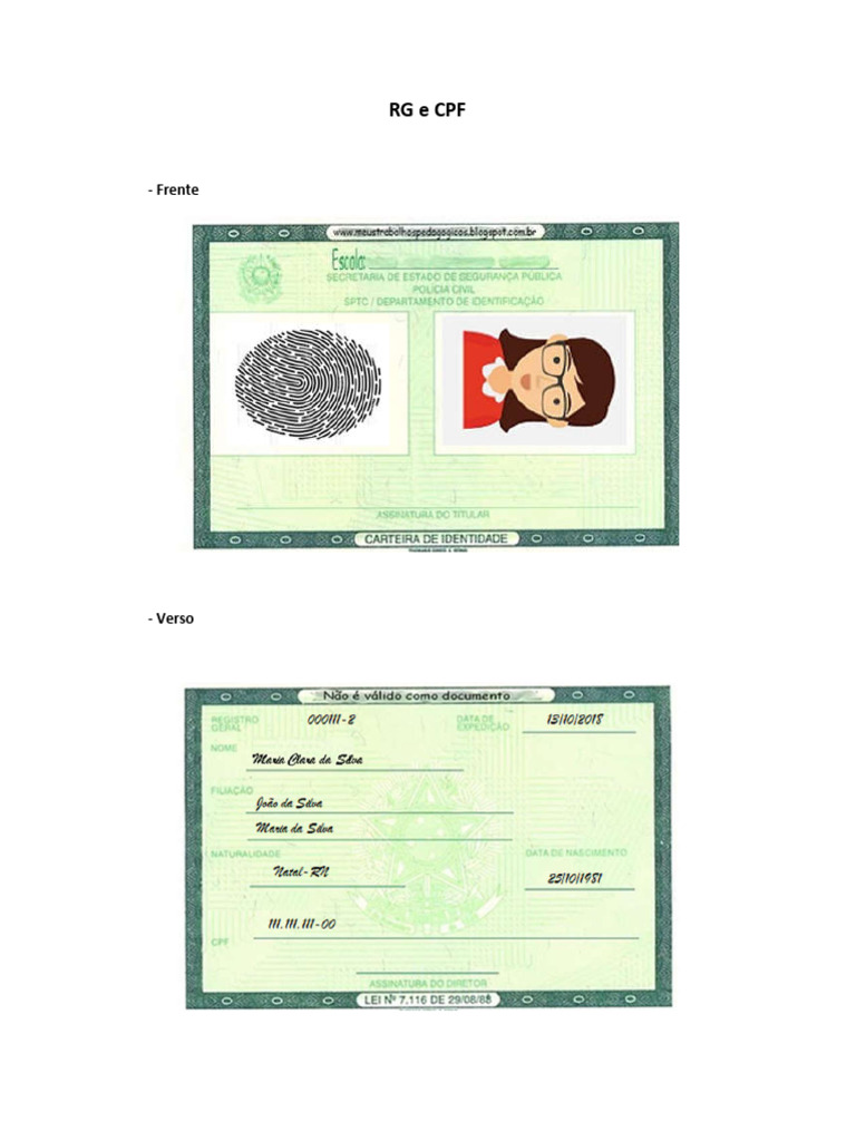 Documento Pessoal RG e CPF | PDF