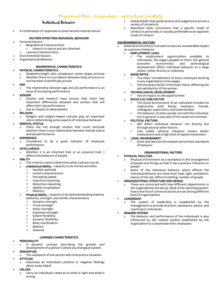 Individual Behavior | PDF