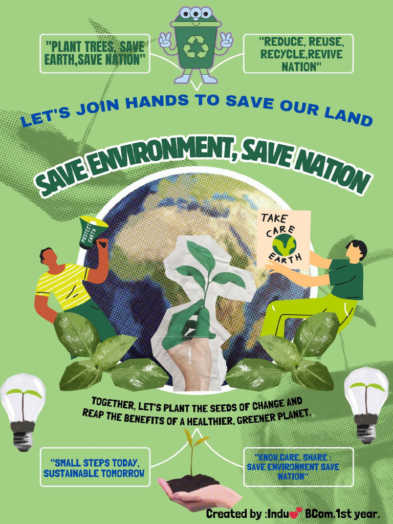 Digital Poster On Save Environment, Save Nation by Indu ? (14) B.com ...