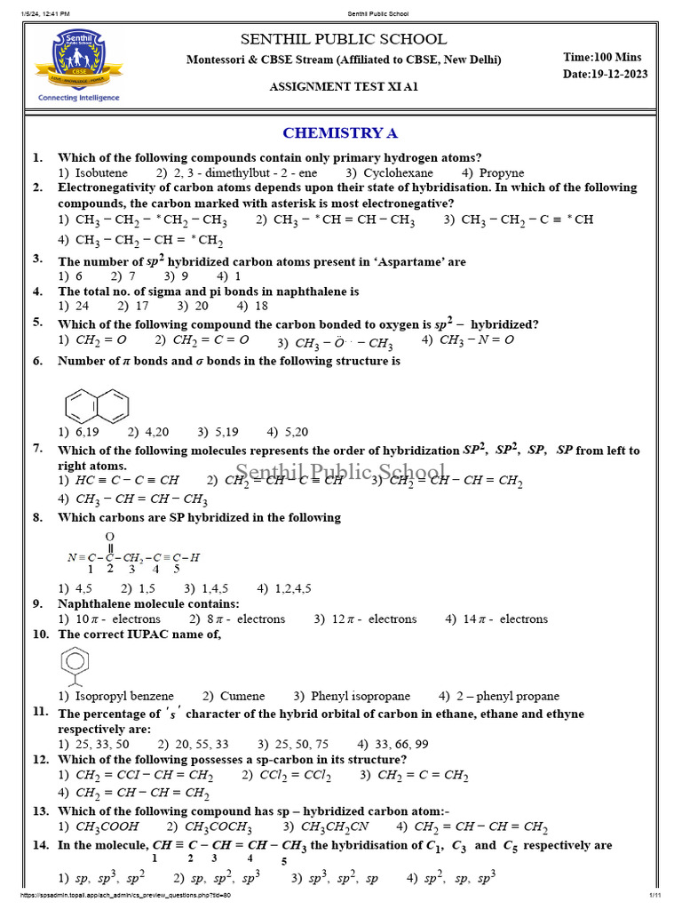 Assignment Test Xi A1 20240105 18798 | PDF