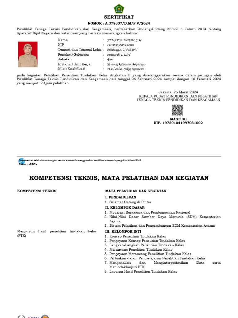 2. Sertifikat PTK | PDF