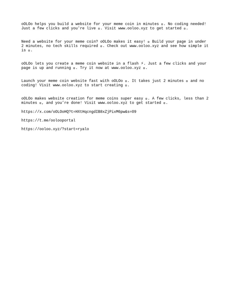 OOLOo Helps You Build A Website For | PDF