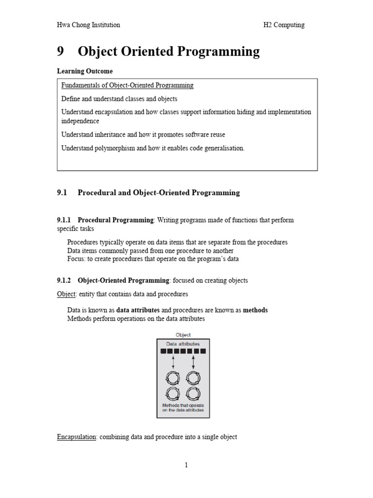 HCI 9. Object Oriented Programming | PDF