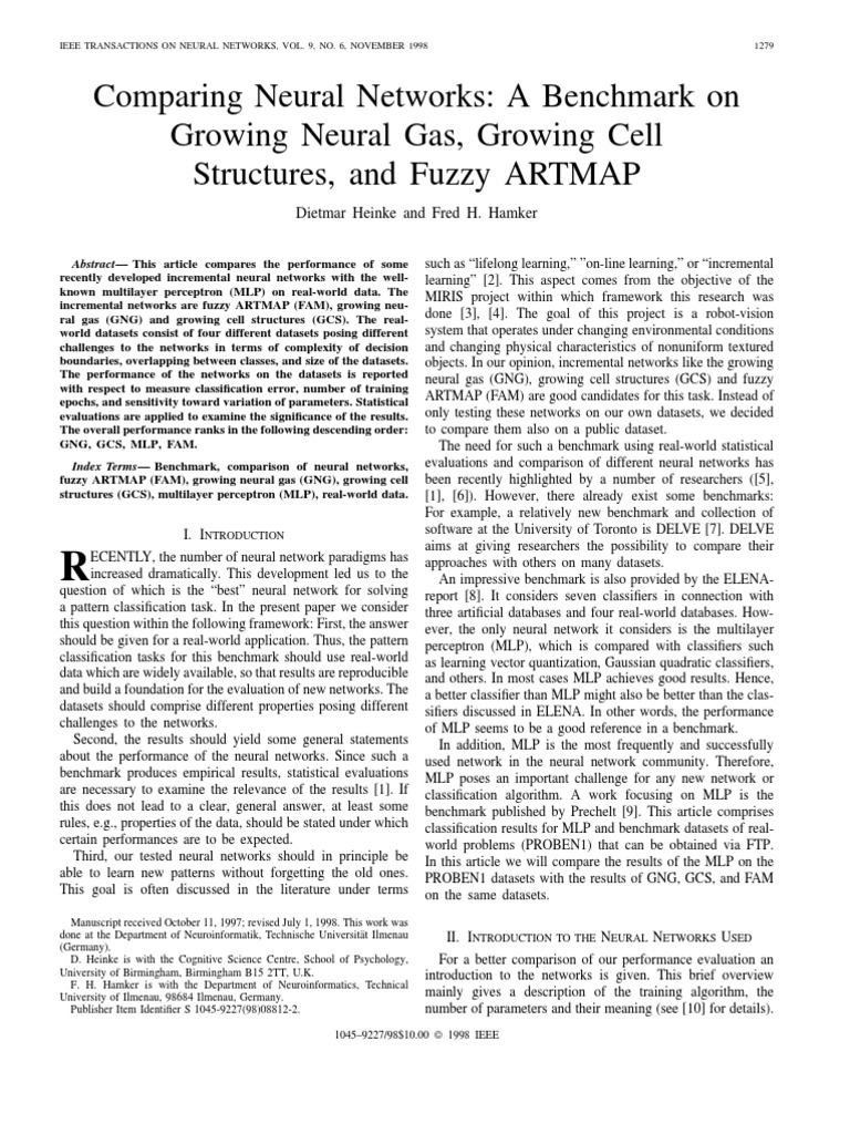 Dietmar Heinke and Fred H. Hamker - Comparing Neural Networks: A ... Dietmar Heinke and Fred H. Hamker - Comparing Neural Networks: A ...