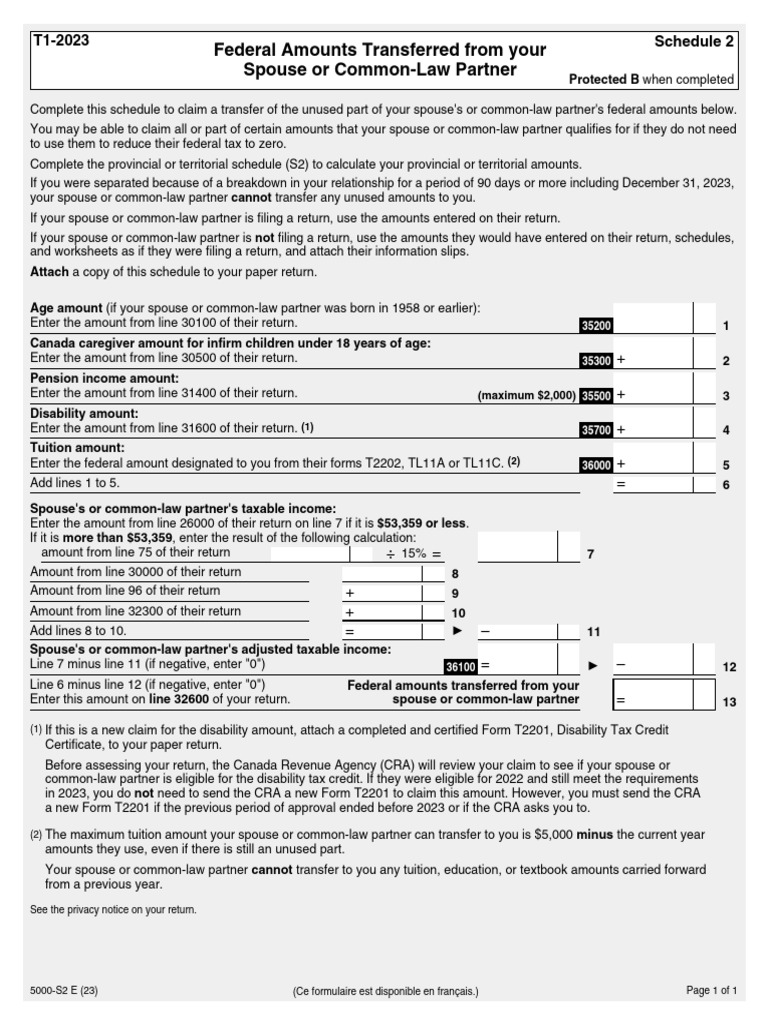 5000-S2-2023e Canada Tax | PDF