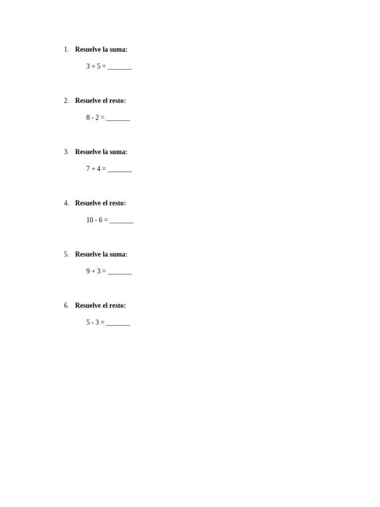 Resuelve la suma | PDF