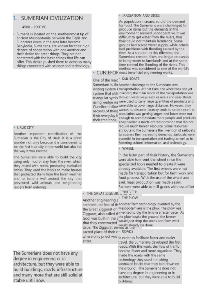 Summerian, Babylonian, Egyptian | PDF